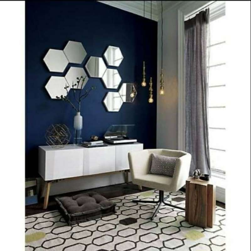 Promo Sticker Kaca Hexagonal 7pcs Hiasan Dinding Dekorasi Ruangan ...