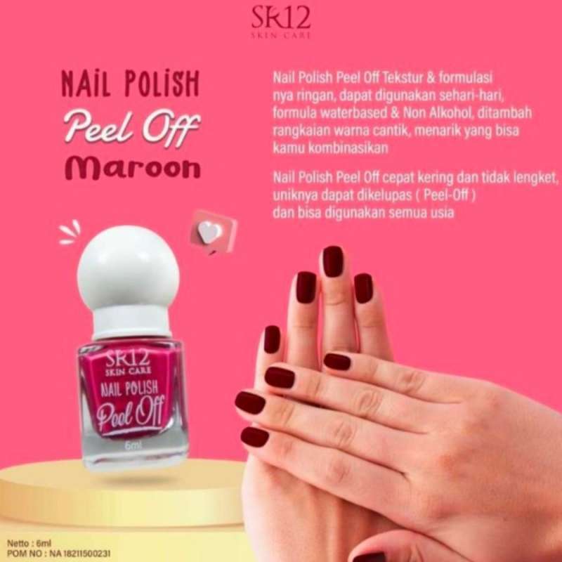Jual NAIL POLISH PEEL OFF SR12 HERBAL SKINCARE Kutek Halal mudah di ...