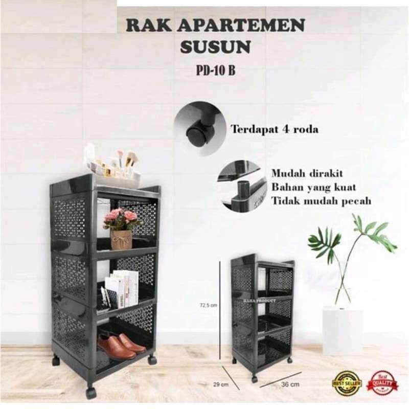 Jual Rak Susun Serbaguna 4 Susun Rak Apartemen Pakai Roda AS di Seller ...