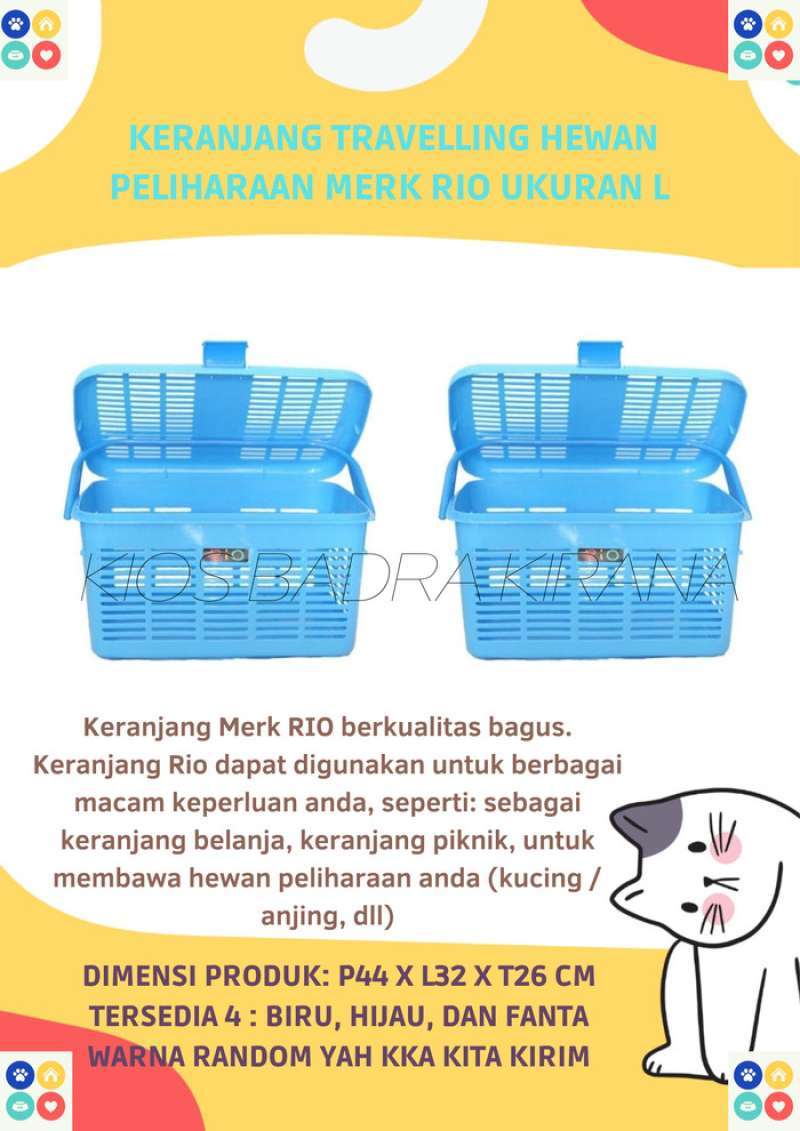Jual Keranjang Travelling Hewan Peliharaan Merk Rio Ukuran L KERANJANG ...