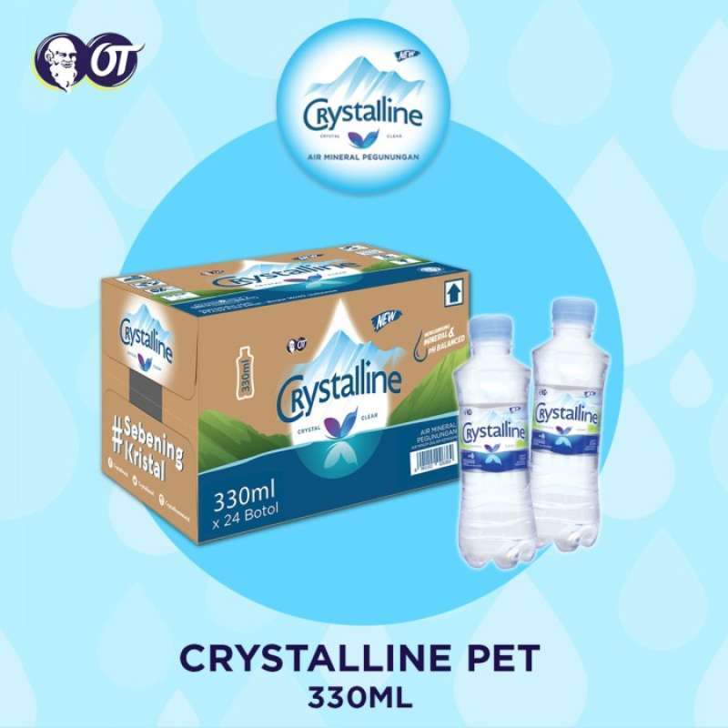 Jual Crystalline Air Mineral Botol 330 ml Isi 24 Pcs - 1 Karton Gosend Grab - Air Minum Kemasan ...