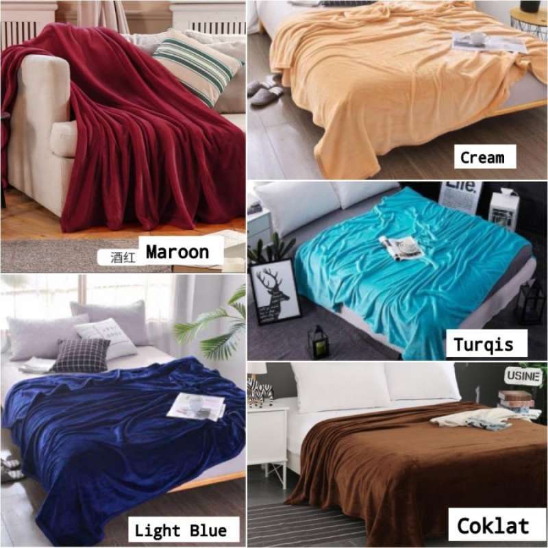 Jual Selimut Polos Dewasa Ukuran 160x200cm - Biru Di Seller Intan ...