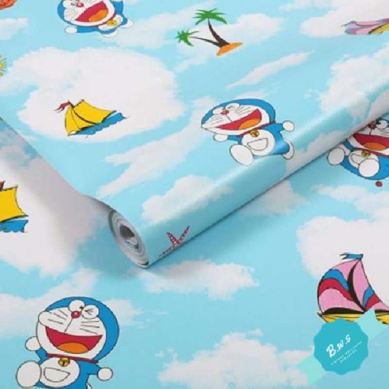 Jual Wallpaper Sticker Dinding 3d Karakter Doraemon Awan Biru //10m X ...