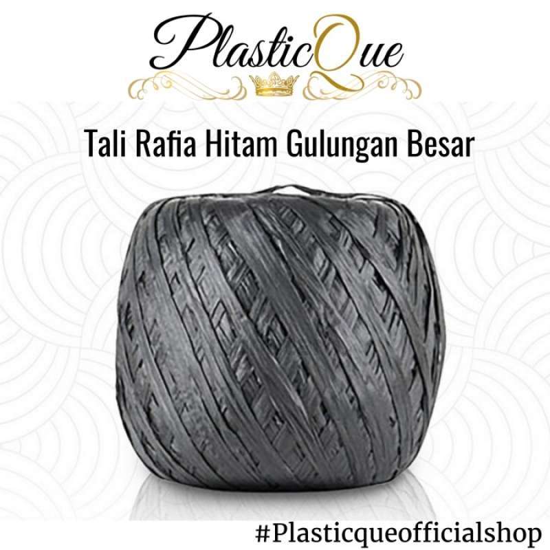 Promo TALI RAFIA 1KG HITAM BALL ROLL GULUNGAN BESAR TEBAL 1 KG PLASTIK ...