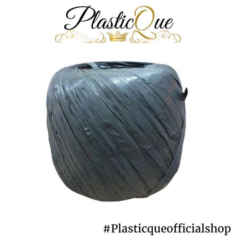 Jual Tali Rafia 1kg Hitam Ball Roll Gulungan Besar Tebal 1 Kg Plastik ...