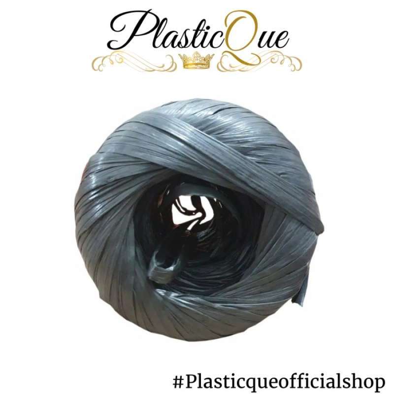 Jual Tali Rafia 1kg Hitam Ball Roll Gulungan Besar Tebal 1 Kg Plastik ...
