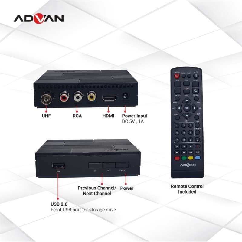 Jual ADVAN DIGIPRO DVBT2 DVB-10KK Full HD 1080p Set Top Box STB Digital ...
