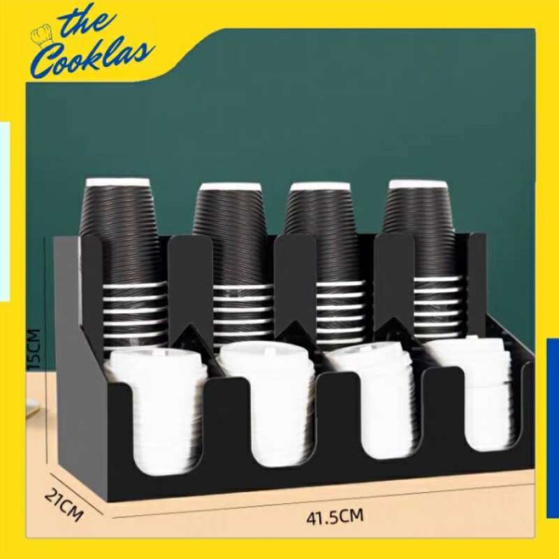 Promo Rak Akrilik Paper Cup Holder Rak Organizer Gelas Kertas Plastik 8 ...