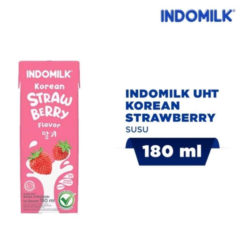 Jual SUSU INDOMILK UHT KOREAN STRAWBERRY 180 ml Gojek Grab only di Seller vicshoes - Jombang ...