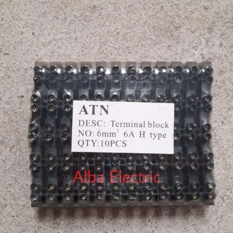 Jual Terminal Blok Krustin 6MM 6A 400V/Sambungan kabel hitam terminal ...
