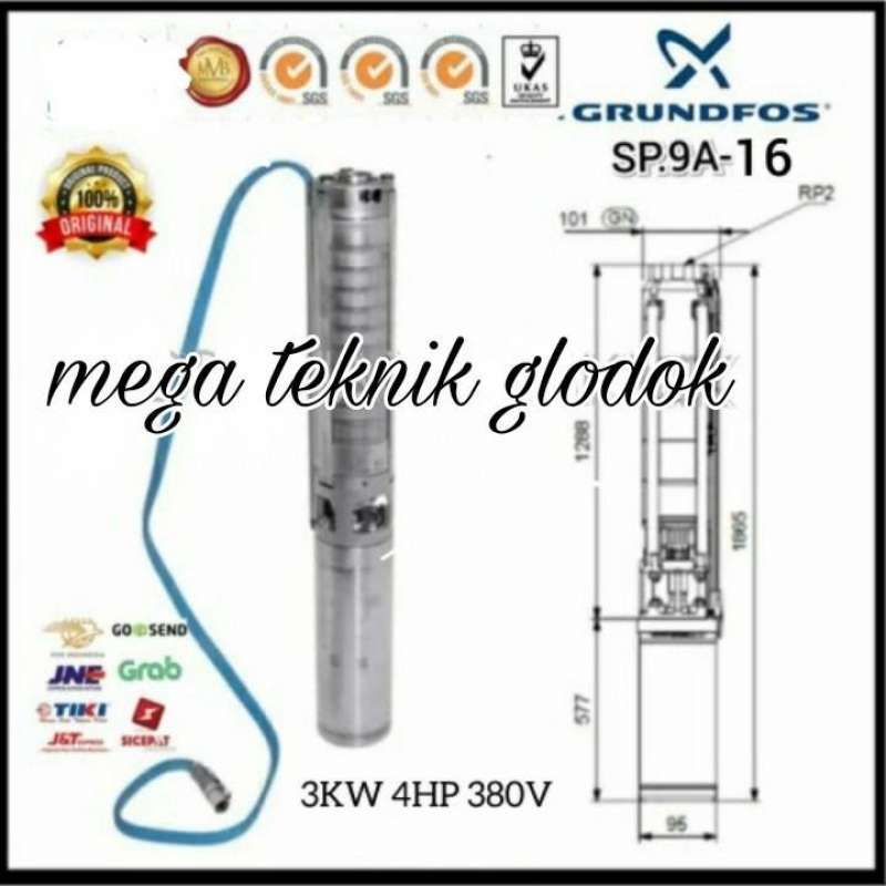 Jual Pompa Grundfos Sp.9-16 3kw 380v Pompa Submersible Grundfos Stainless Di Seller Mega Tehnik ...