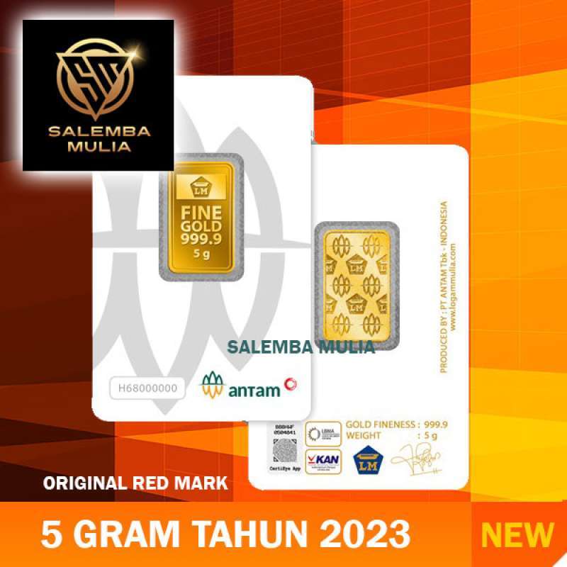 Jual Emas Antam 5 Gram Logam Mulia Red Mark Sertifikat LM Terbaru ...