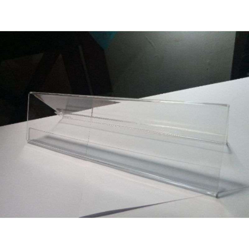 Jual Acrylic Name Tag Holder Segitiga, 2 Sisi 6x20cm Di Seller Nicky ...