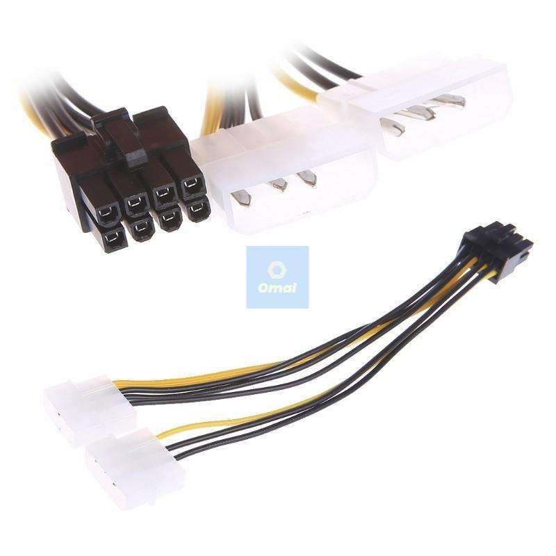 Jual Kabel Power VGA Adapter Converter 2 Molex to 8Pin 8 Pin PCIE di ...