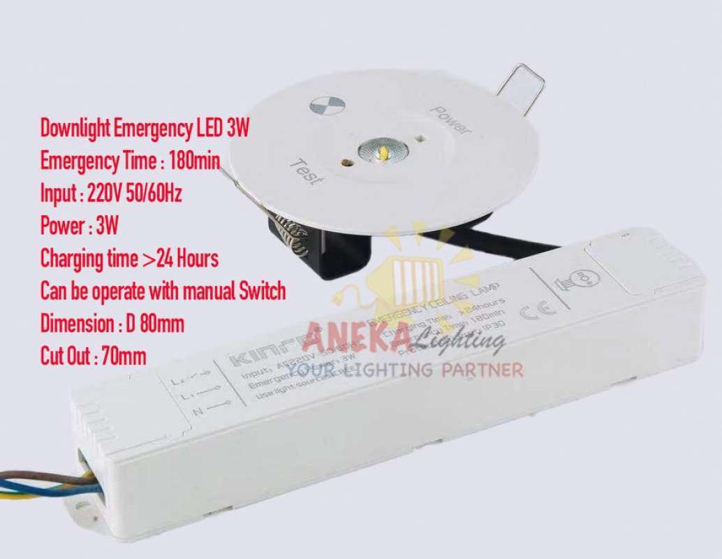 Jual Downlight Emergency / Recessed Emergency Led 3w Di Seller Aneka Lighting - Braga, Kota ...