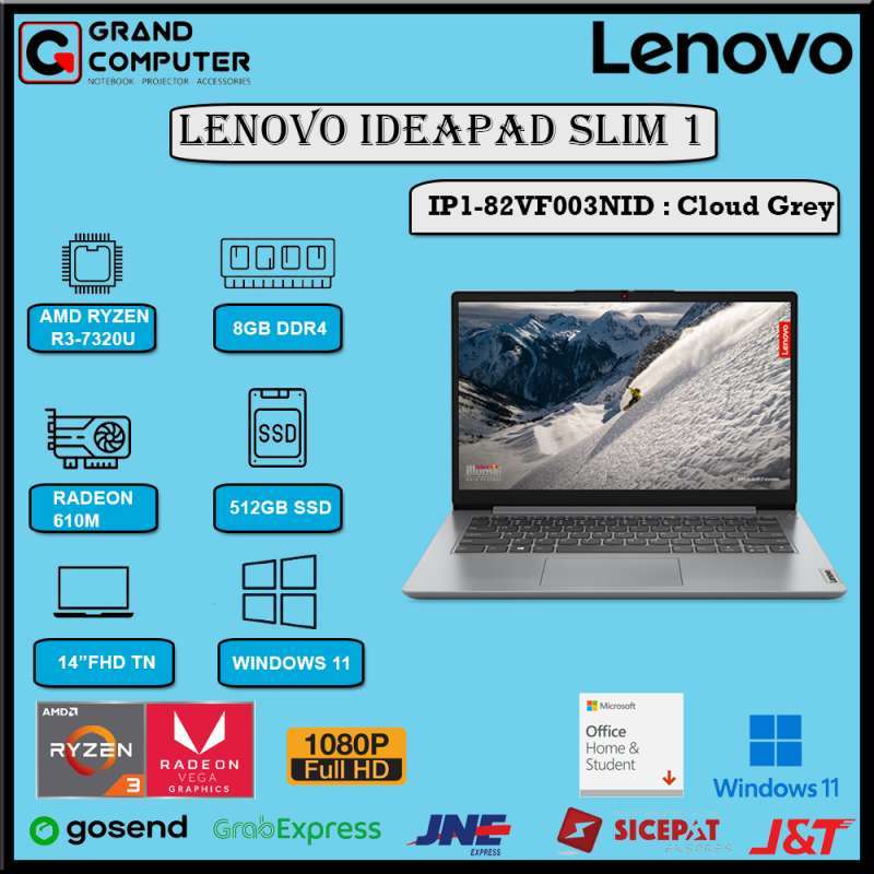 Promo LENOVO IDEAPAD SLIM AMN VF NID AMD Ryzen U GB GB SSD FHD Win