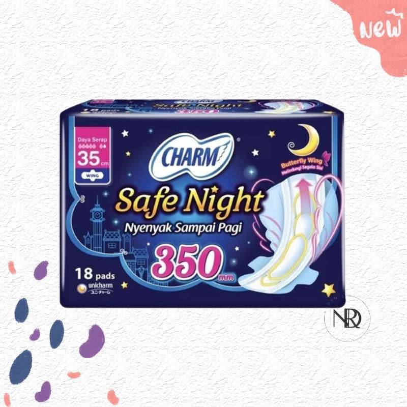 Promo Charm Pembalut Safe Night Wing 35 cm [18 Pads] Diskon 19% di ...