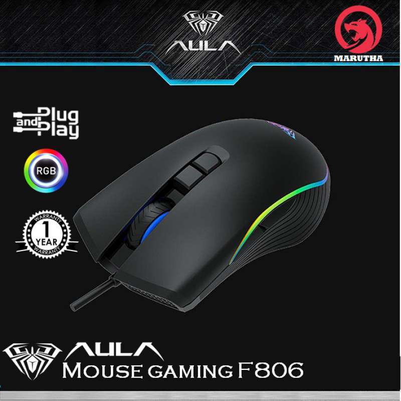Promo Aula Mouse Gaming F806 With RGB Backlight Diskon 43% di Seller Marutha_Gaming - Kota ...