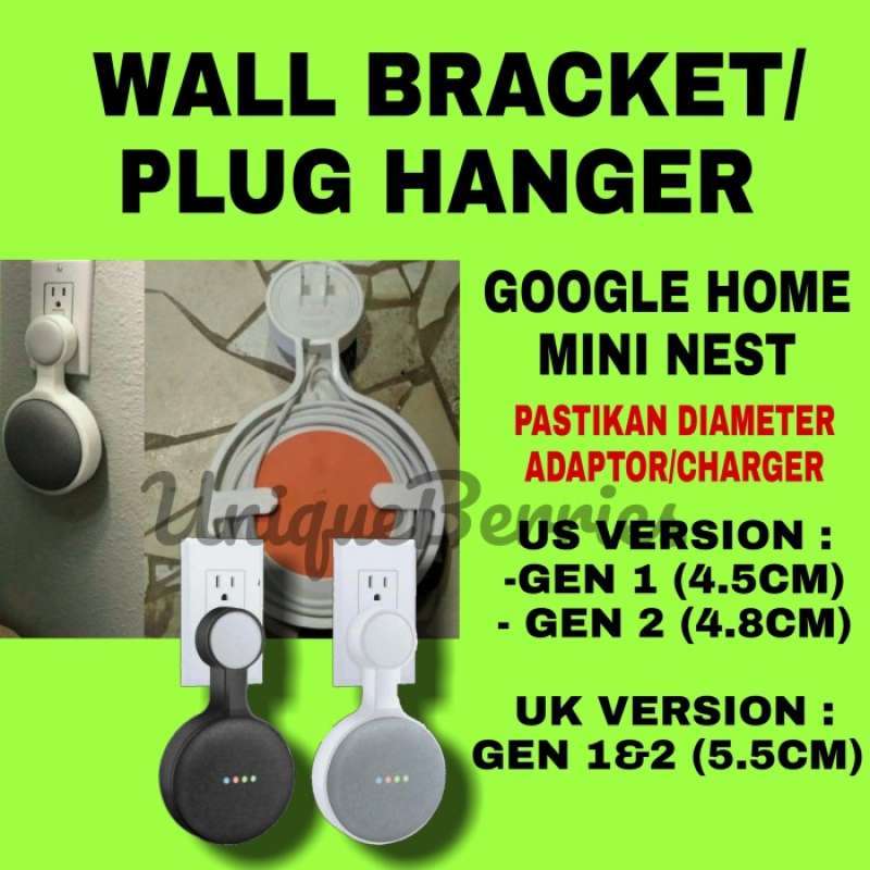 Jual Google Home Nest 1st and 2nd gen plug hanger mount bracket - Hitam ...
