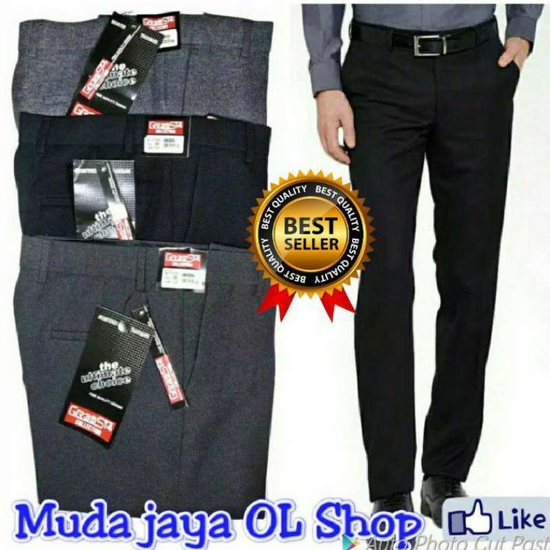 Jual Celana Bahan Pria Kerja Kantor Slimfit Formal Bahan Dasar Kain Di Seller Rejehstorepml299 ...