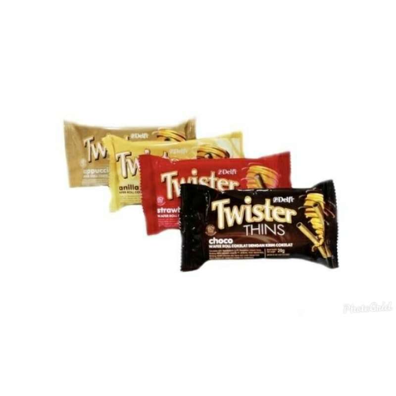 Jual Wafer roll cokelat Twister thins Delfi ( 1 pak isi 12 ) coklat ...