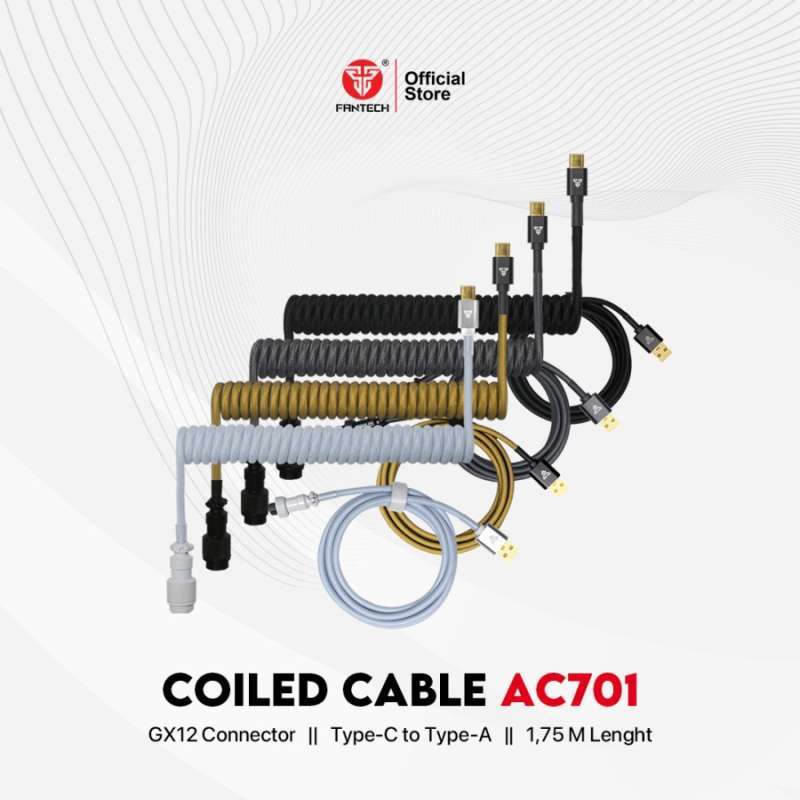 Jual Fantech Coiled Cable Type C Aviator AC701 Kabel Keyboard ...