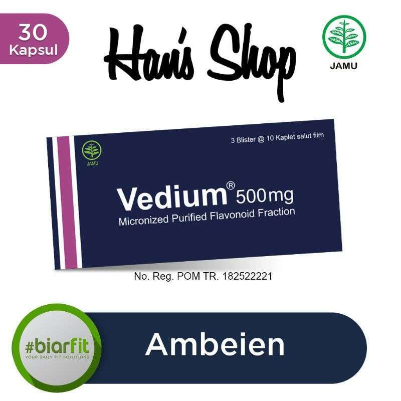 Jual Vedium Obat Herbal Wasir Box 500 Mg 1box Isi 30 Kaplet Di Seller ...