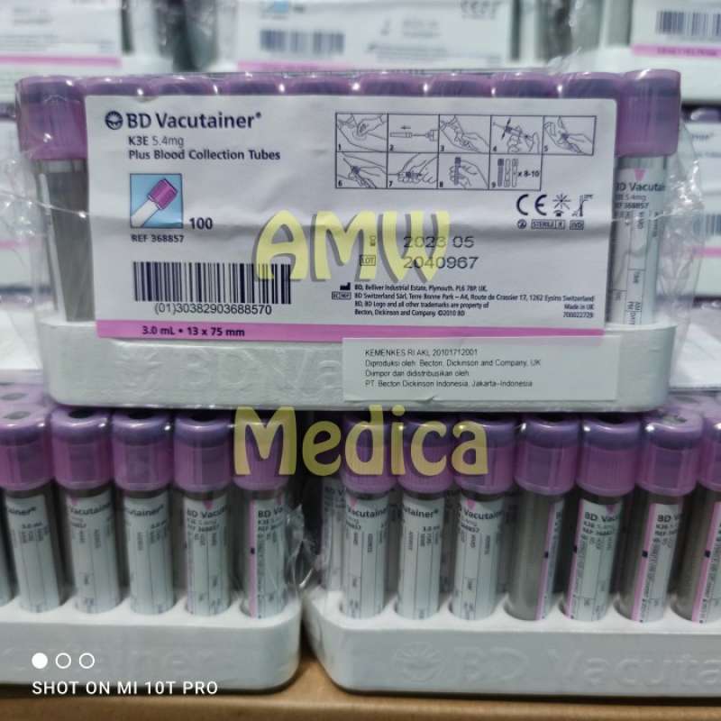 Promo BD Tube K3 EDTA 3mL 13x75 Tabung K3E EDTA BD 3 mL isi 100 Ref ...