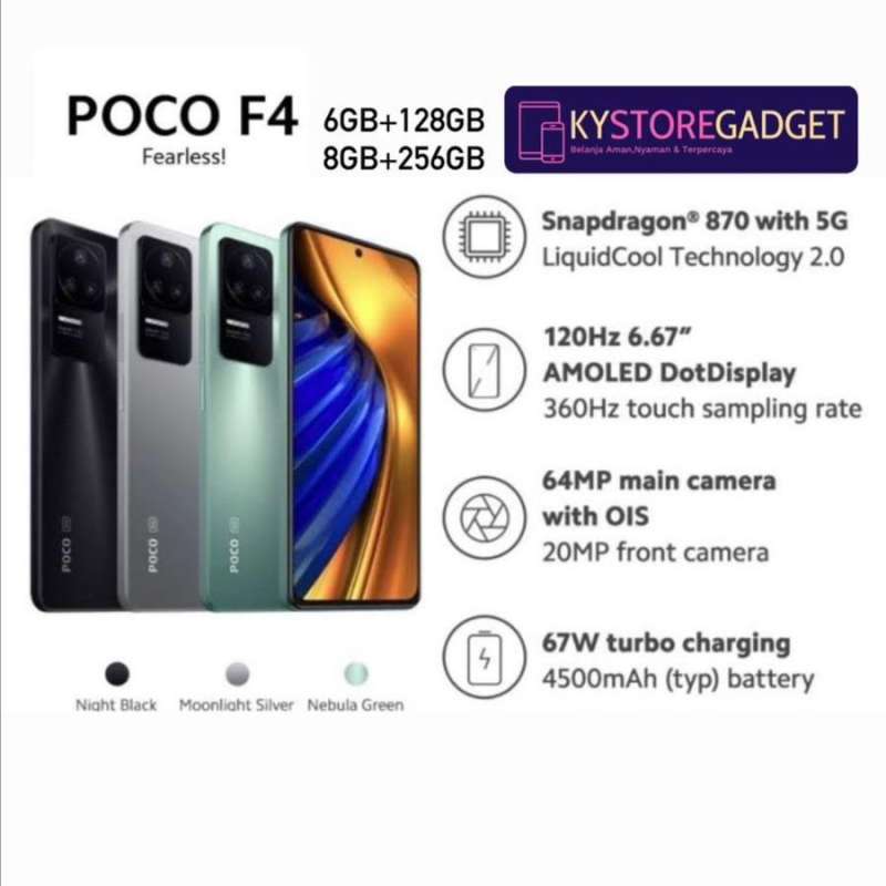 Promo Xiaomi Poco F4 5G Snapdragon 870 Ram 8+256GB / 6+128GB Garansi Resmi Diskon 10% di Seller ...