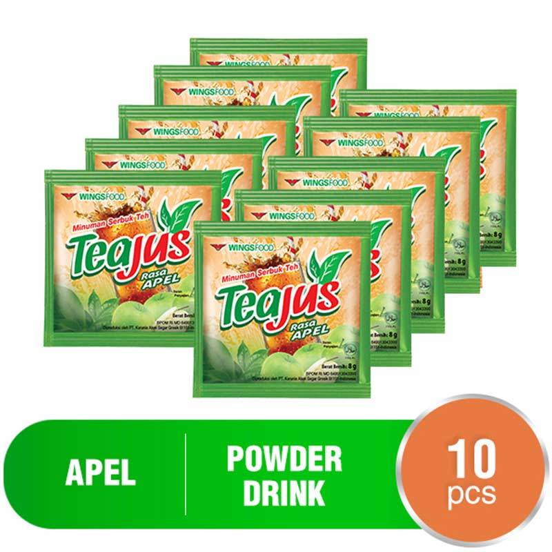 Jual TEA-JUS Rasa Apel Powder Drink Minuman Serbuk [Sachet/ 8gr/ 10pcs ...
