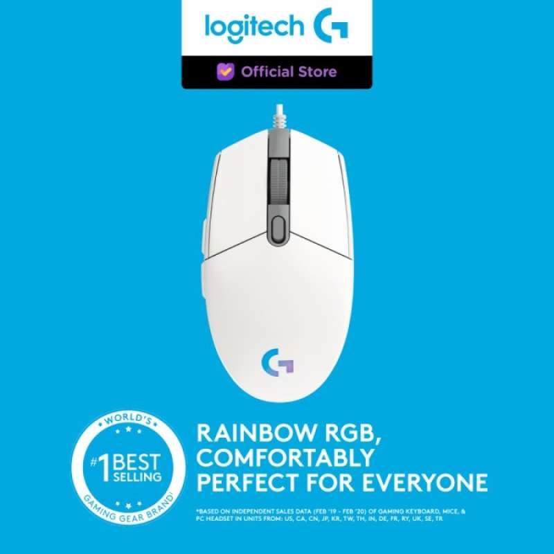 Promo Logitech G203 Mouse Gaming Wired RGB Lightsync with Macro - Putih ...