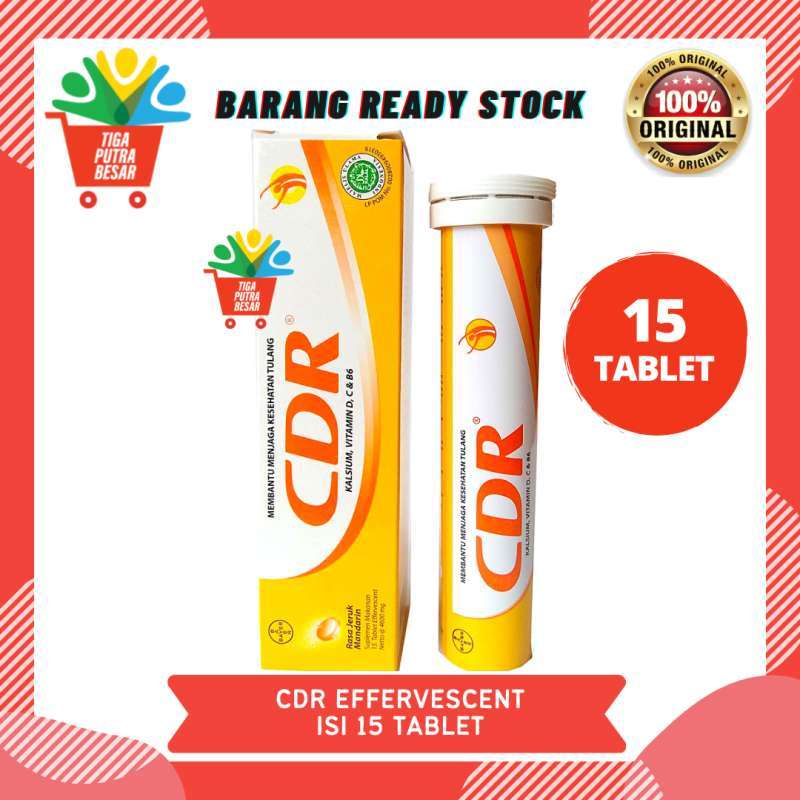 Jual CDR 15 TABLET EFFERVESCENT MULTIVITAMIN C D KALSIUM / MENJAGA ...
