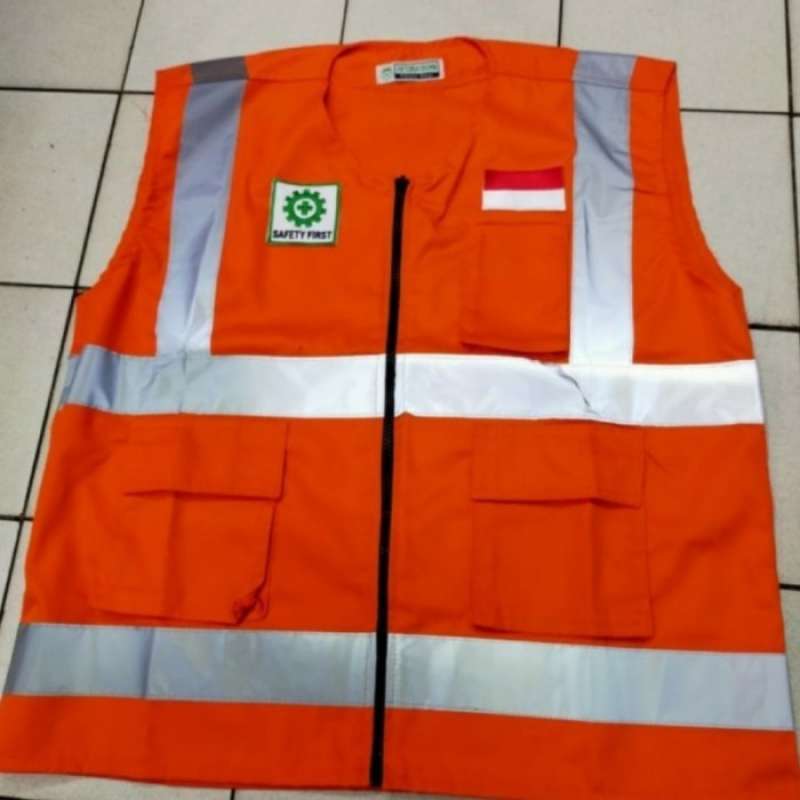 Jual Rompi safety Victoria rompi proyek + logo bendera dan k3 orange di ...