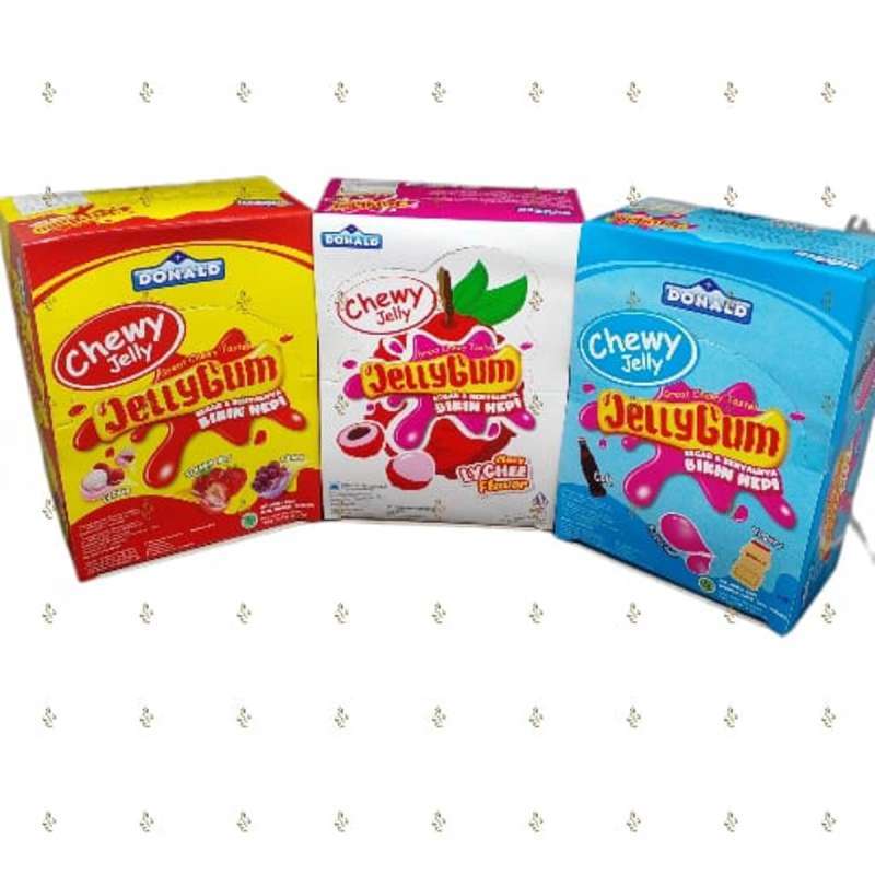 Jual Donald Jelly Gum Chewy Jelly 25gr- Pak Isi 24pcs - Grape Di Seller ...