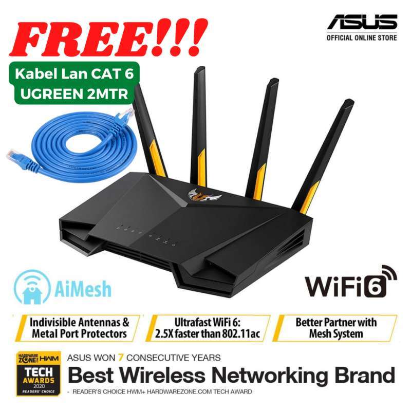 Jual Asus TUF Ax3000 Dual Band Wifi 6 Router Rt-Ax3000 Tuf Gaming Ax ...