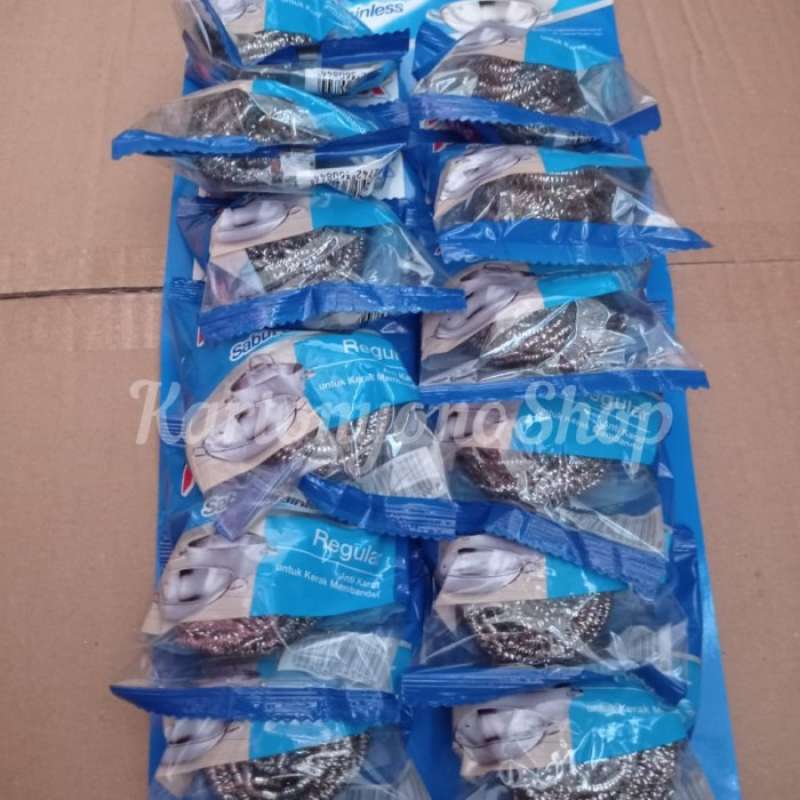 Jual Sabut Polytex Stainless Kawat Cuci Piring Per Lembar isi 12pcs di ...