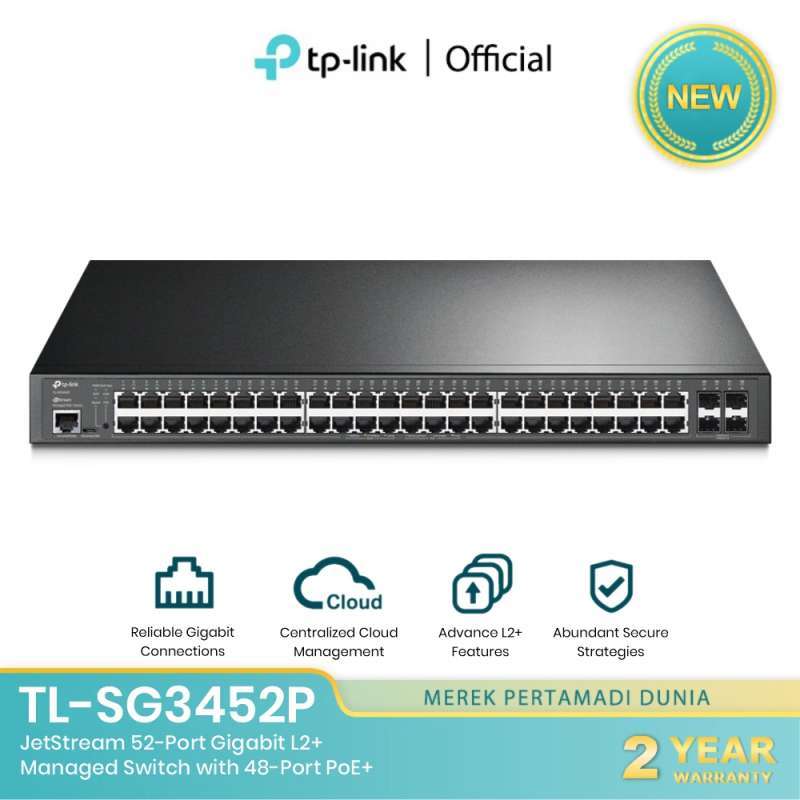 Jual TP-LINK TL-SG3452P JetStream 52-Port Gigabit L2+ Managed Switch ...