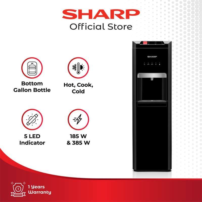Promo Sharp Swd-66ehl Bp/bs Water Dispenser Stainless Steel Bottom Loading - Silver Diskon 30% ...