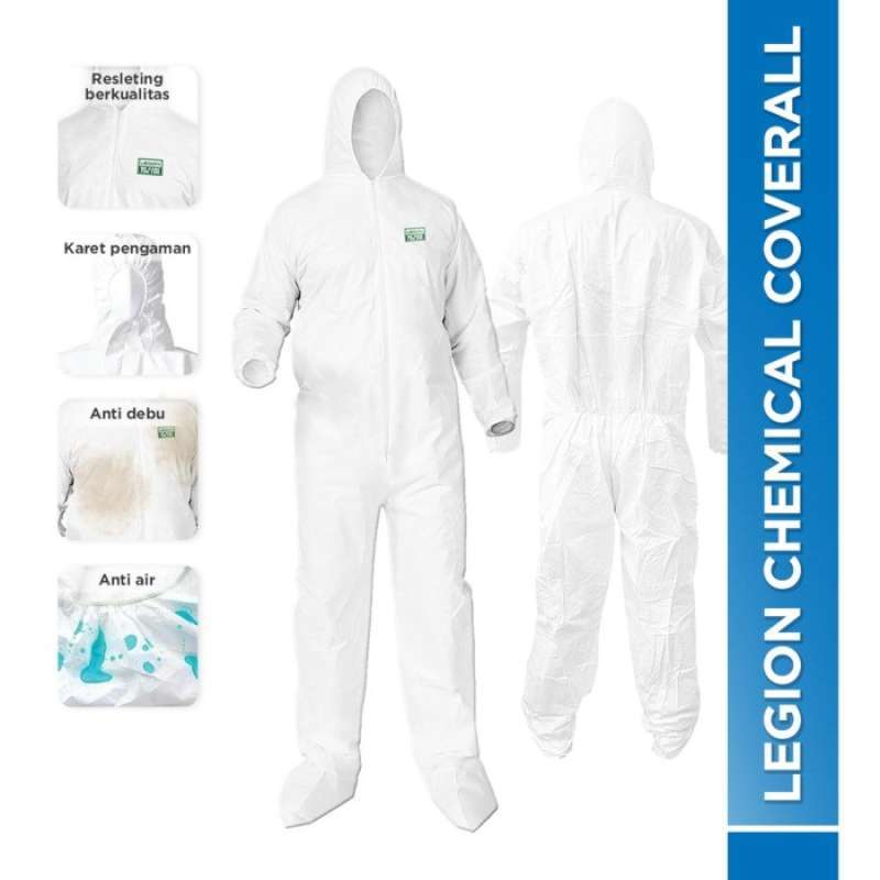 Promo LEGION Hazmat Suit Chemical Coverall Wearpack Disposable Baju APD ...