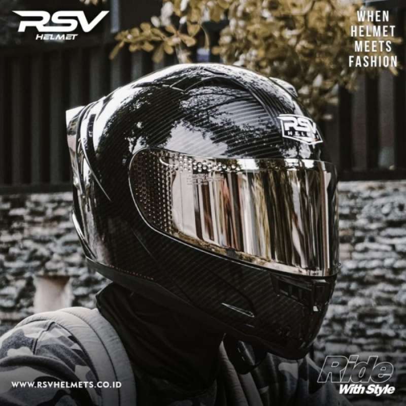 Promo Helm Full Face - RSV FF500 CARBON GLOSSY - Paket Ganteng - RSV ...