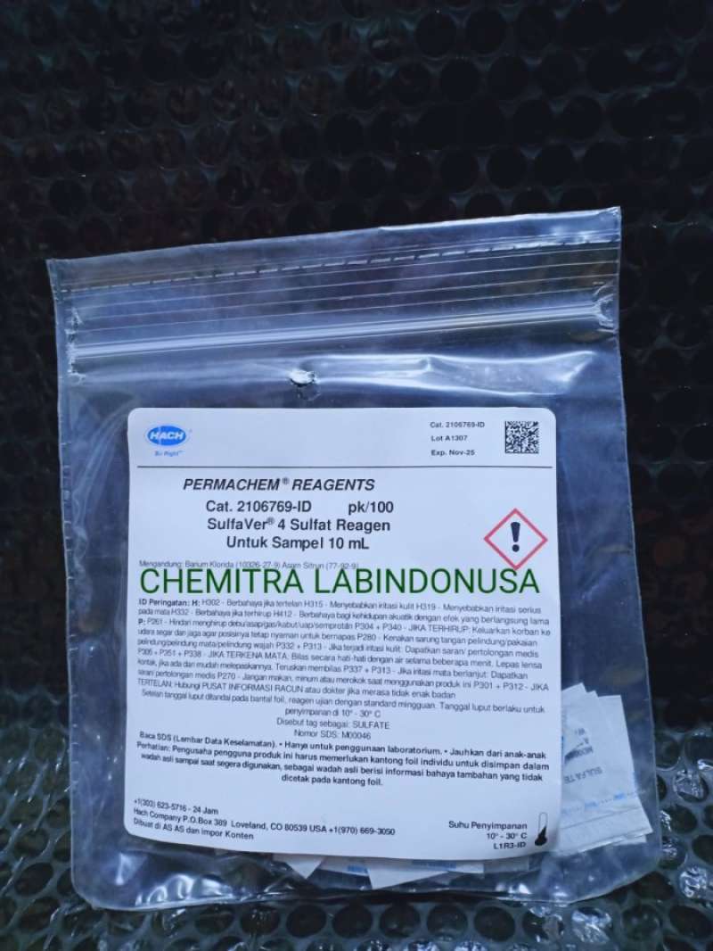 Jual Hach 2106769 Sulfaver 4 Sulfate Reagent Powder Pillow, 10 Ml, Pk/100 Di Seller Anes Medika ...