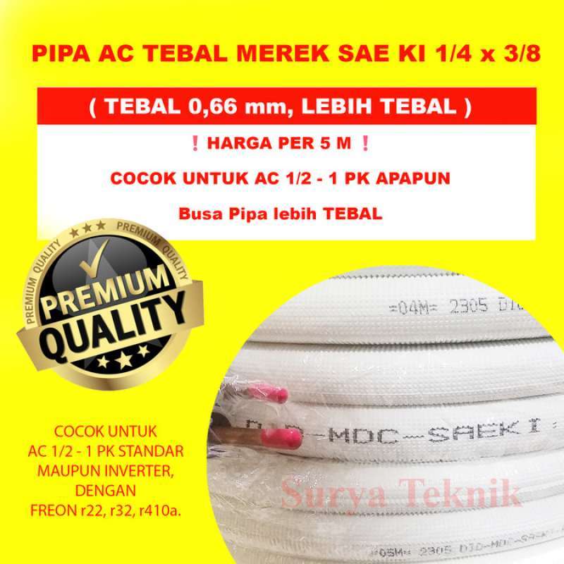 Jual Pipa Set Air Conditioner Saeki 1/4 X 3/8 (ac 1/2 - 1 Pk) | 5 Meter ...