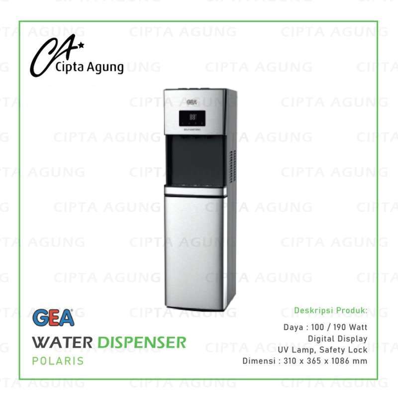 Jual Water Dispenser Galon Bawah Gea Polaris Stainless Steel & Uv Lamp ...