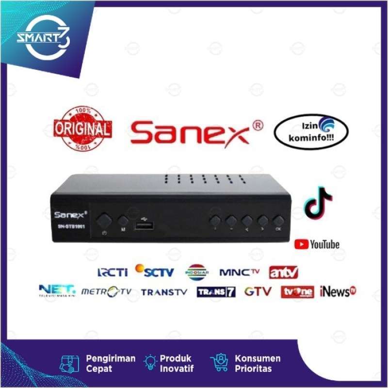 Jual Set Top Box TV Analog ke Digital DVB T2 HD Sanex 1801 New Original ...