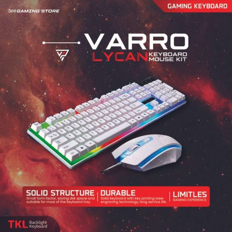 Promo VARRO Keyboard Gaming Lycan & Mouse Mark RGB Kit Diskon 50% di ...