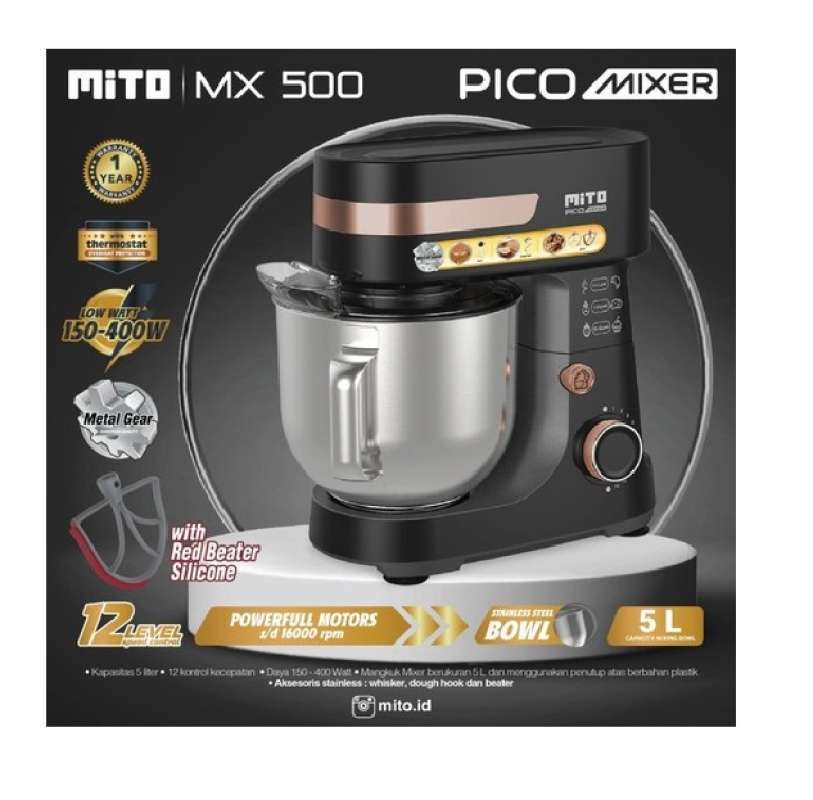 Jual MITO Stand Mixer 5 Liter PICO MX 500 - Garansi 1 Tahun di Seller ...