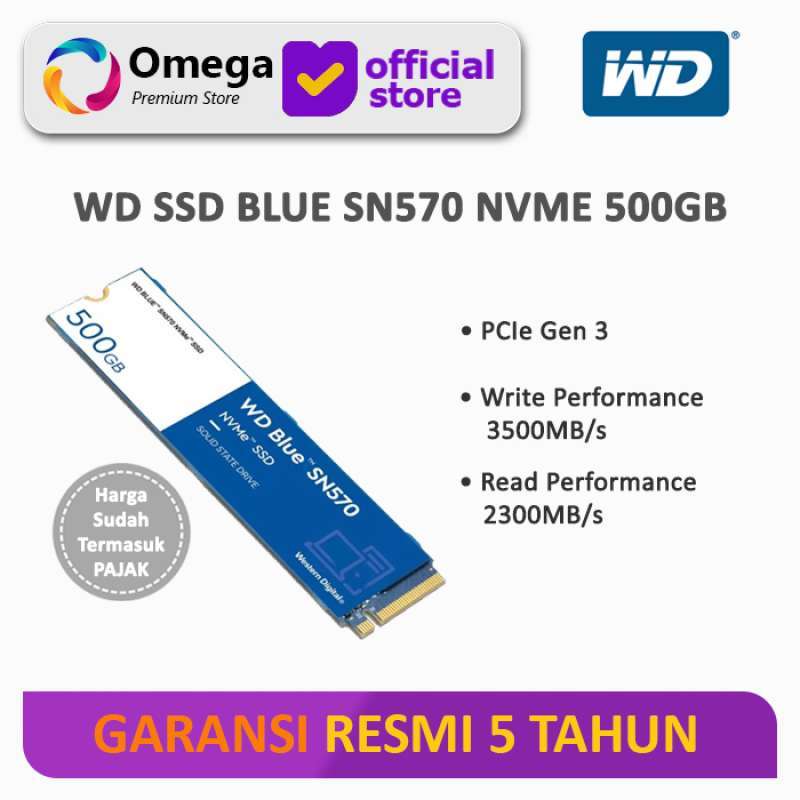 Jual SSD WD Blue SN570 500GB - SSD M.2 NVMe PCIe di Seller Omega ...