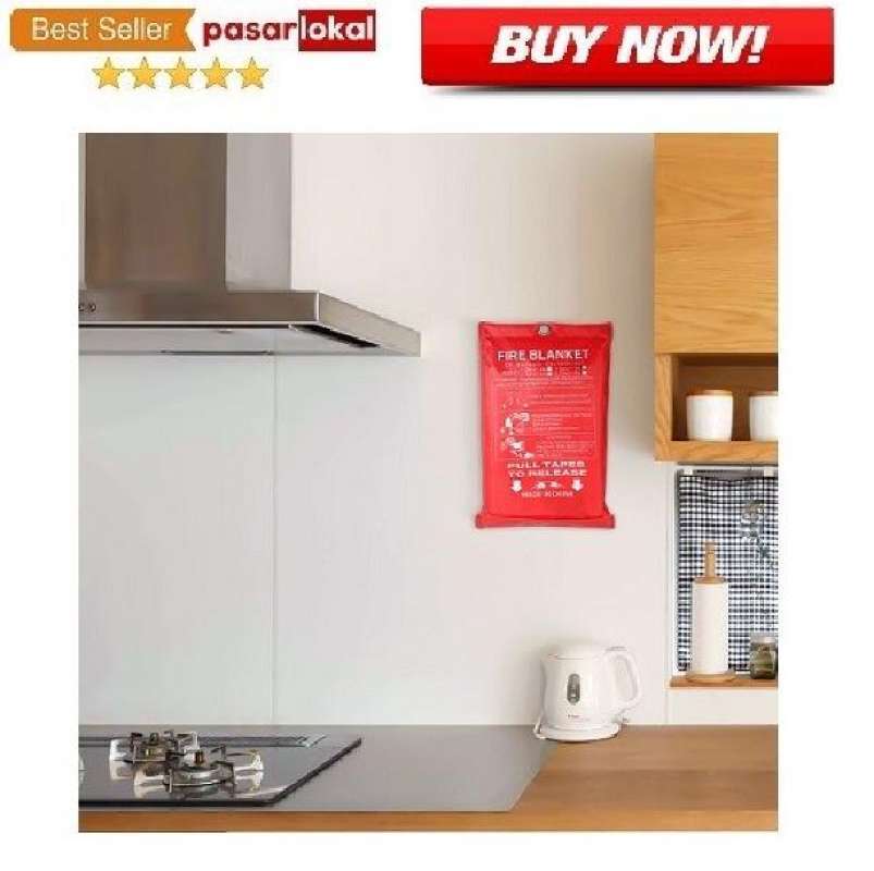 Jual Kain Pemadam Api Fiberglass Fire Blanket Flame Shelter Cover ...