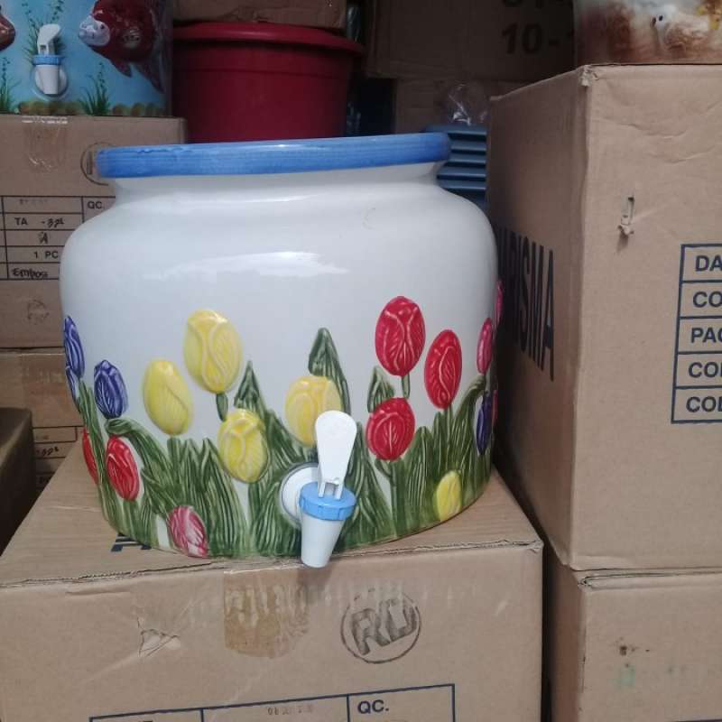 Jual Trisensa Ceramics Guci Galon Air Minum Polos/guci Air Polos ...