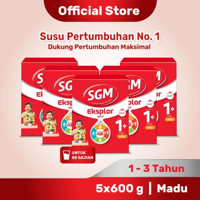 Jual Paket 5 - SGM Eksplor 1 Plus Susu Pertumbuhan 1-3 Thn Madu 600g di Seller okeshop11 ...